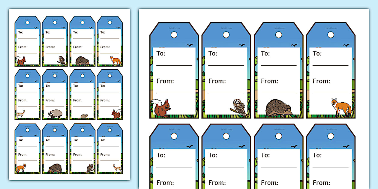 Woodland Creature-Themed Gift Tags (teacher made) - Twinkl