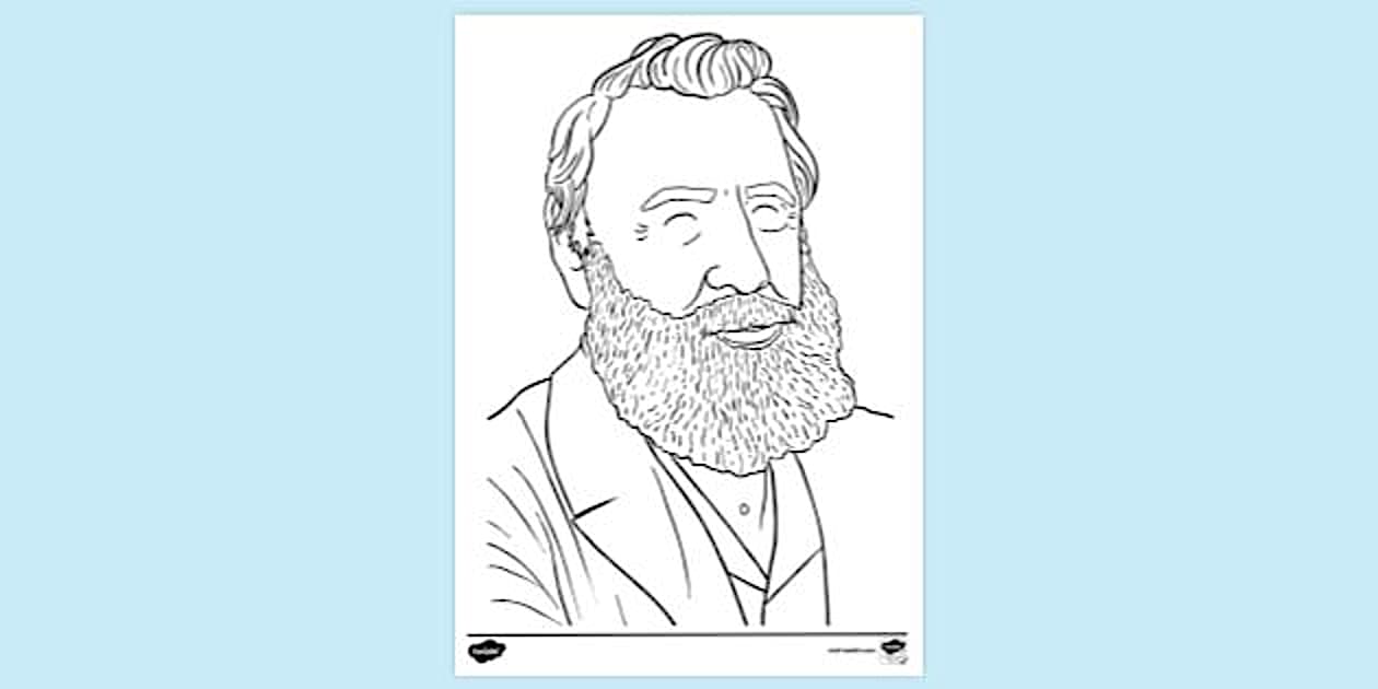 George James Symons Portrait Twinkl Eyes Colouring Sheet
