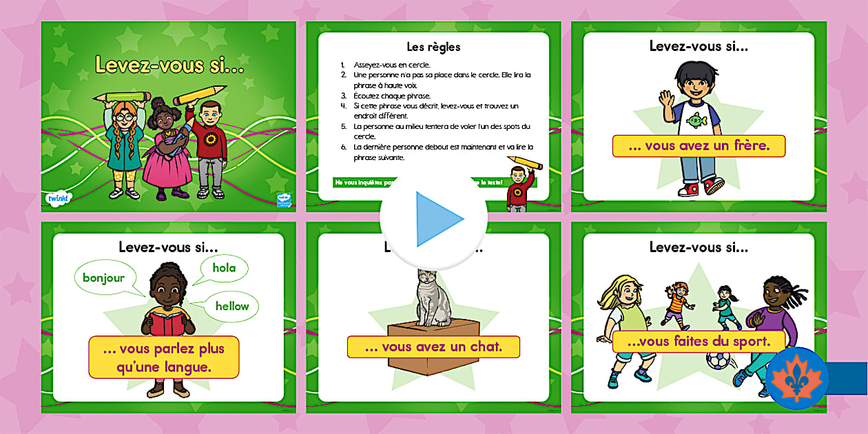 Stand up if... Icebreaker Game French (teacher made)