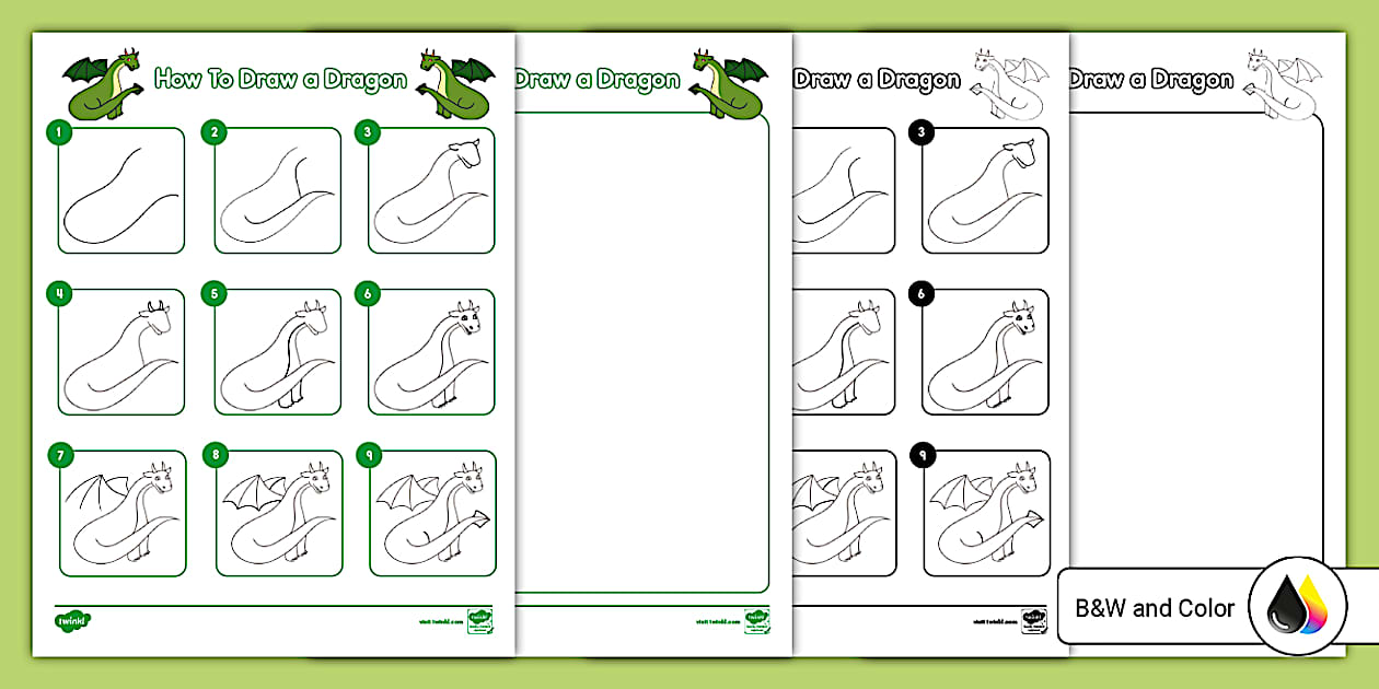 Draw an Easy Dragon | Mythical Creatures | Twinkl USA
