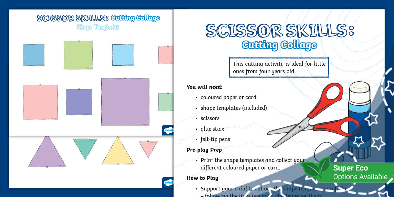 Collage Cutting Scissor Skills Activity | 0-5 Years - Twinkl