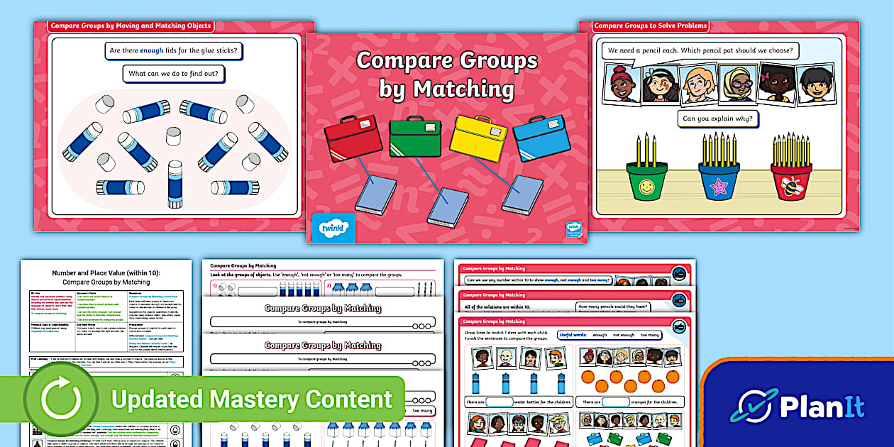 👉 Y1 Compare Groups by Matching Place Value within 10 Lesson15