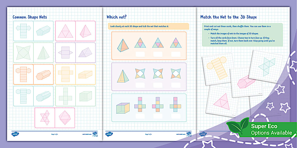 👉 3D Shape Nets (Ages 9 - 10) (l'enseignant a fait)