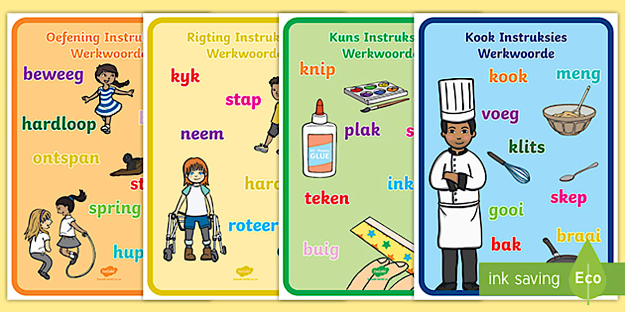 STOMPI - Werkwoorde Vertoon Plakkate - Twinkl