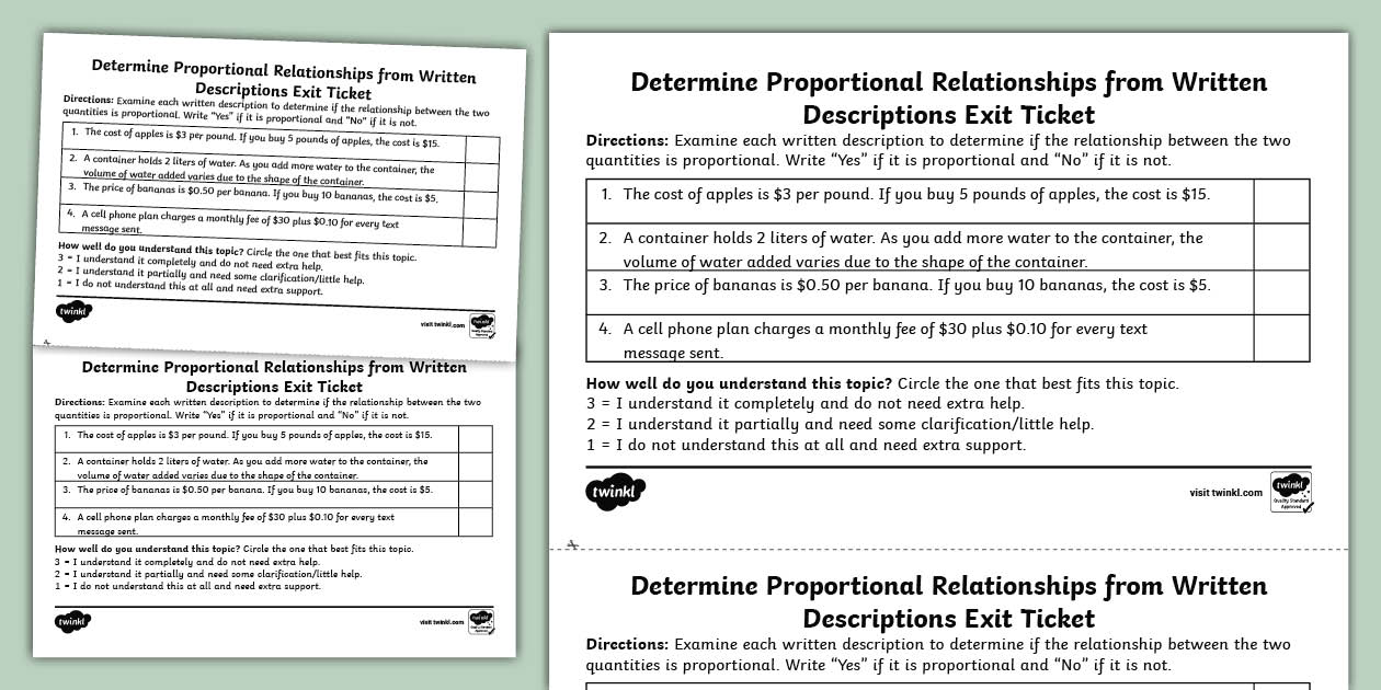 7th Grade Determine Propal Reships Writ Detions Exit Ticket