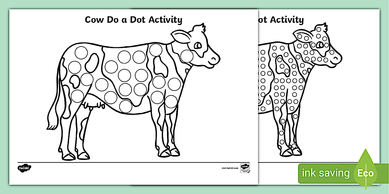 Cow Do-a-Dot Activity | Activity Sheets | Cows | Twinkl KS1