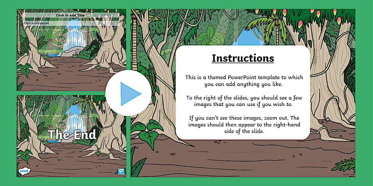 Editable Jungle Themed PowerPoint Template - Twinkl