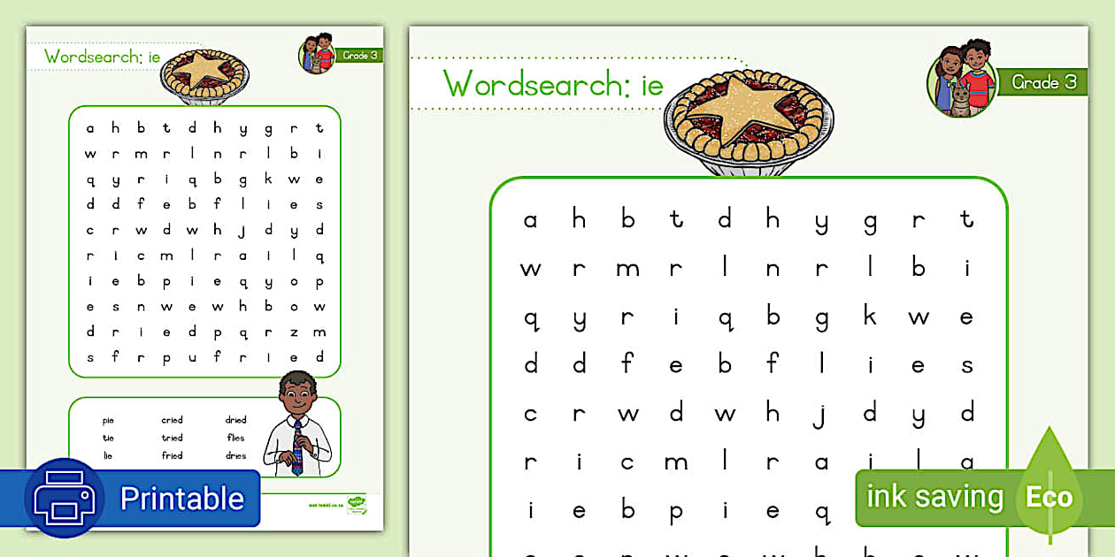 Grade 3 Phonics: ie: Wordsearch - Twinkl