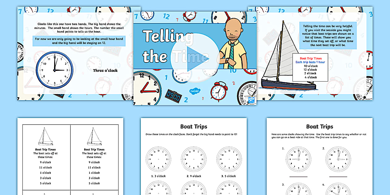 Telling the Time Boat Trip Times Powerpoint Task Setter