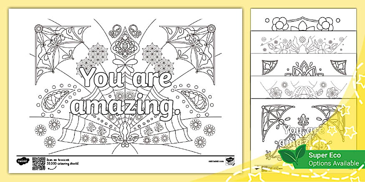 My First Words of Encouragement Mindfulness Colouring Pages