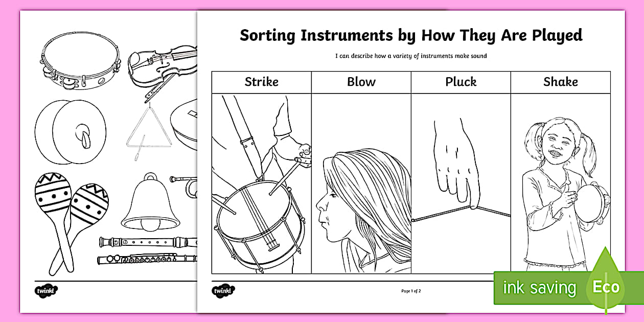 Sorting Instruments By How They Are Played Worksheet / Worksheet
