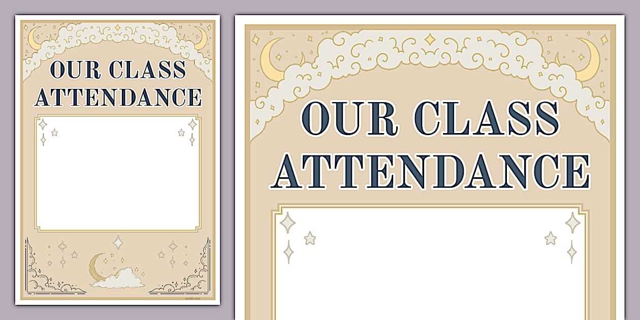 Celestial-Themed Our Class Attendance Display Poster