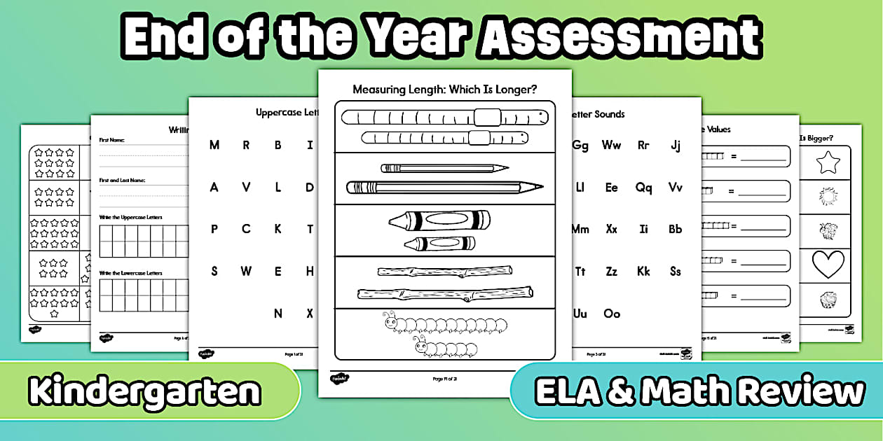 Kindergarten End of the Year Assessment Pack (teacher made)