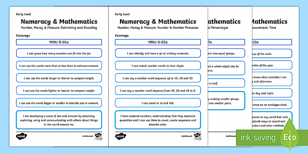 Editable Early Level Numeracy and Mathematics Child-Friendly Assessment