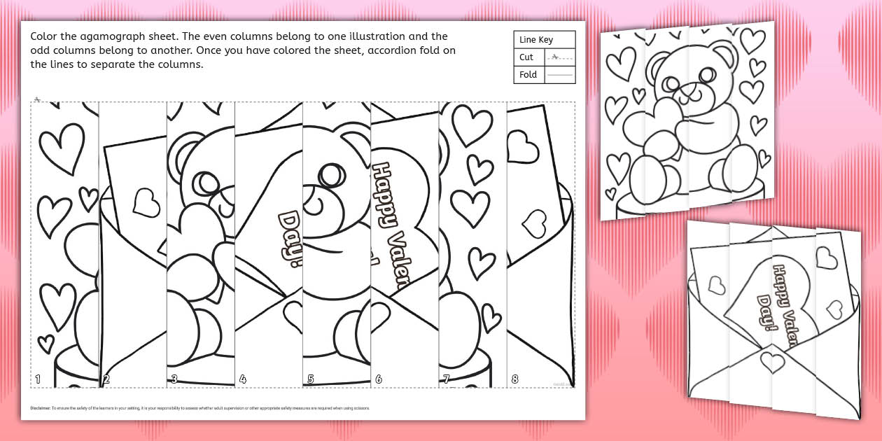Valentines Day Agamograph (teacher made) - Twinkl