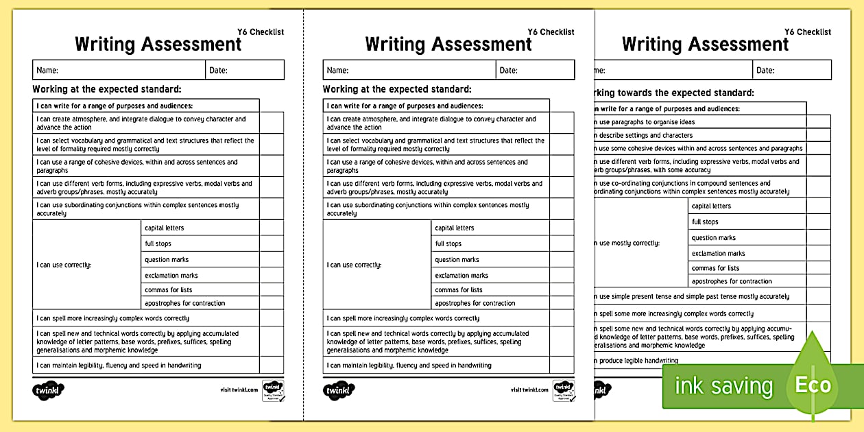 Y6 'I Can' Writing Assessment Checklist-Australia - Twinkl