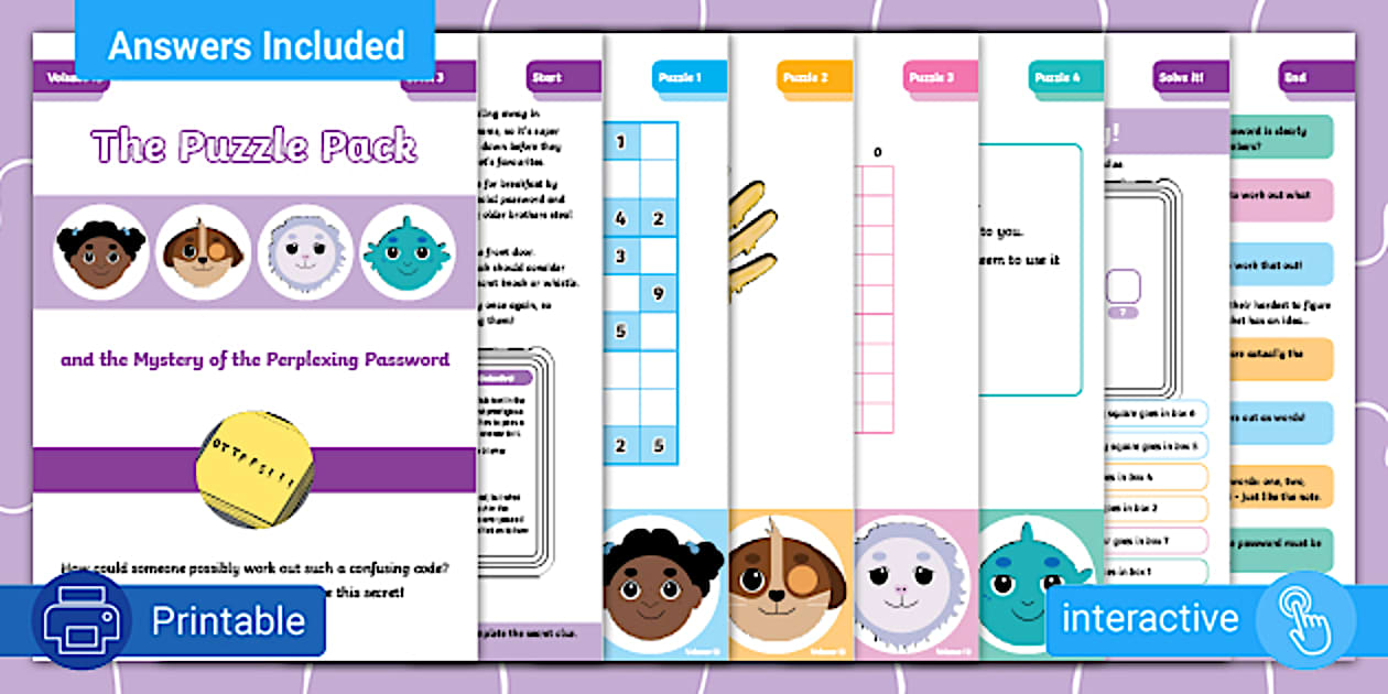 Puzzle Pack - Volume 12 - Kids Logic Puzzles – Twinkl - L3