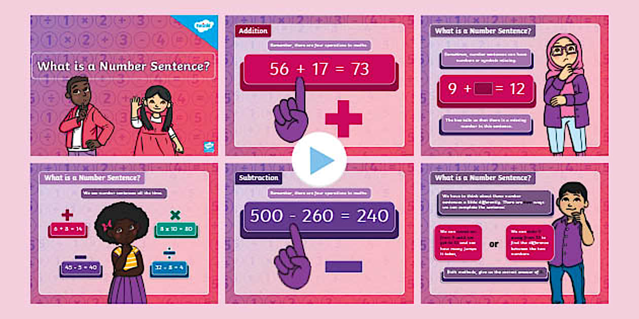 Number Sentences PowerPoint - Twinkl