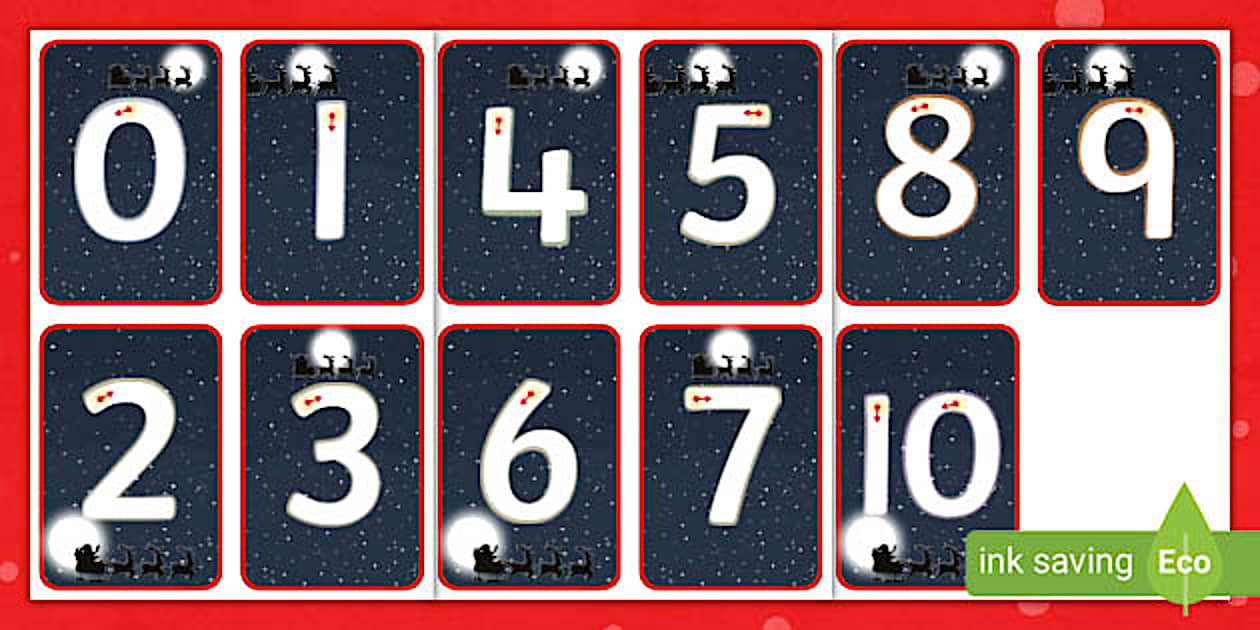 Christmas Themed Number Formation Cards (teacher made)