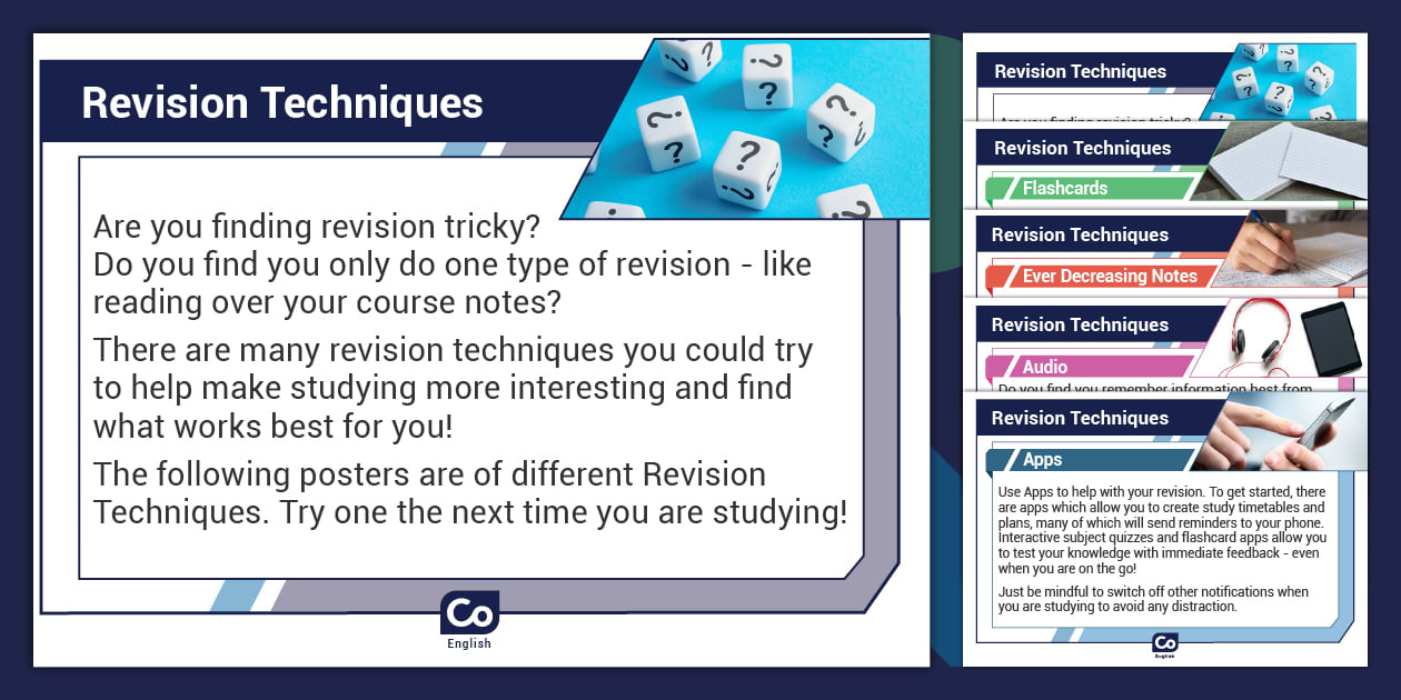 Revision Techniques Poster Pack (Hecho por educadores)
