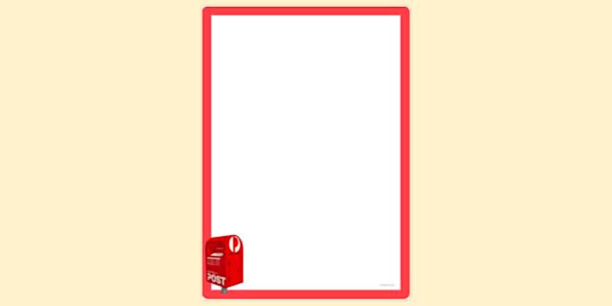 Simple Blank Australia Post Box Page Border | Twinkl