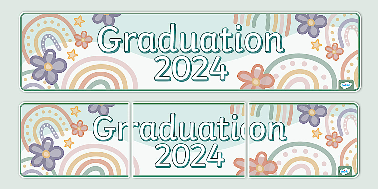Editable Muted Rainbow Graduation Display Banner | Twinkl