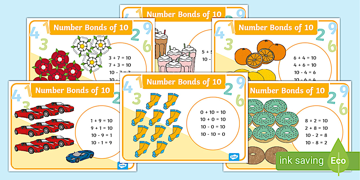 Number Bonds to 10 Stories Inverse Number Sentences - Twinkl