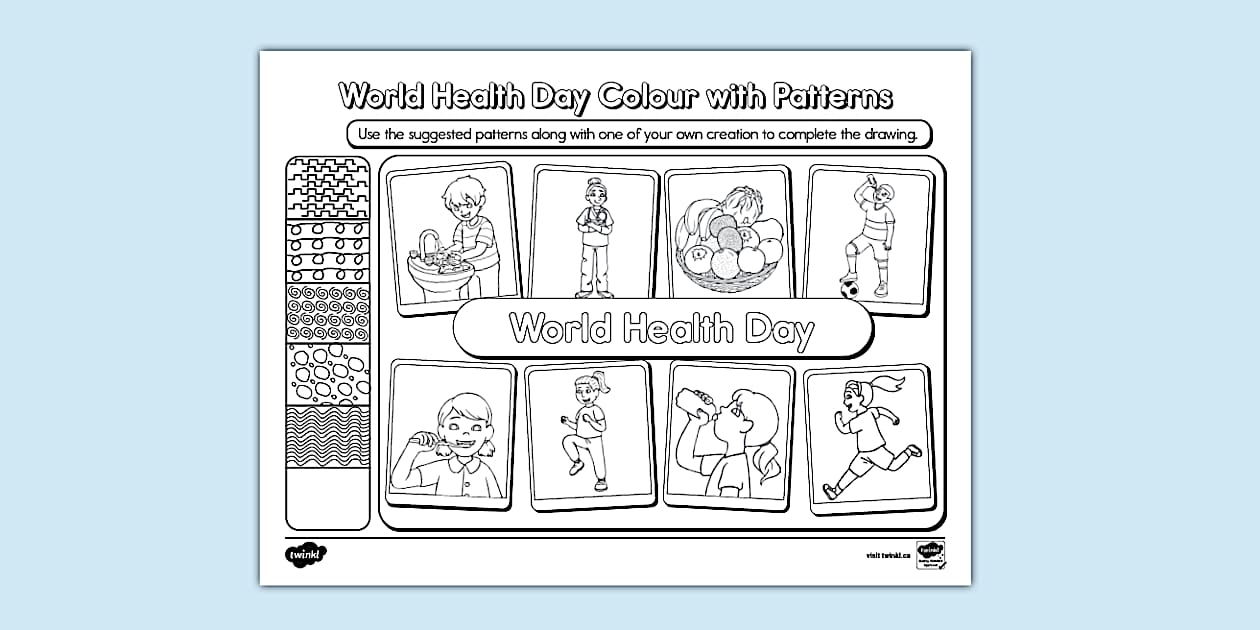 World Health Day Colour With Patterns Activity - Twinkl