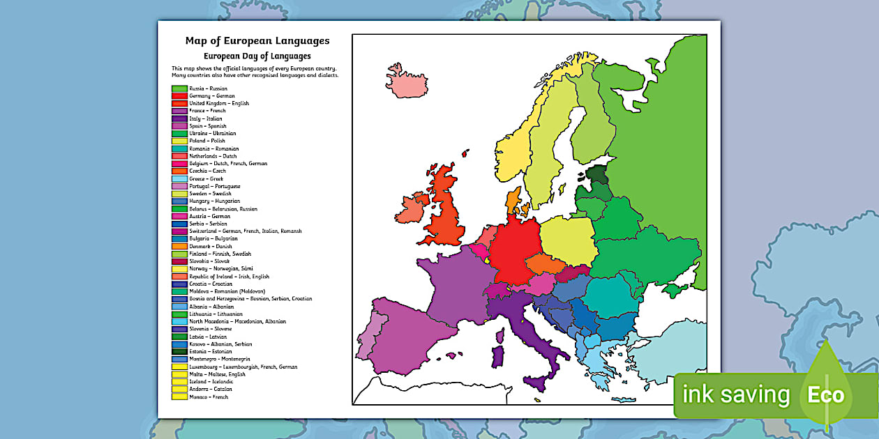 European Languages Map | European Day of Languages | Sept 26