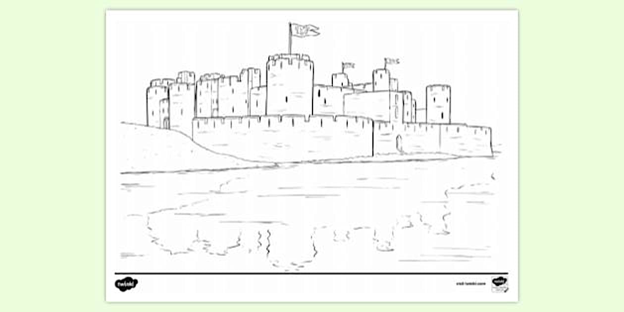 Camelot Castle Colouring Sheet | Colouring Sheets - Twinkl