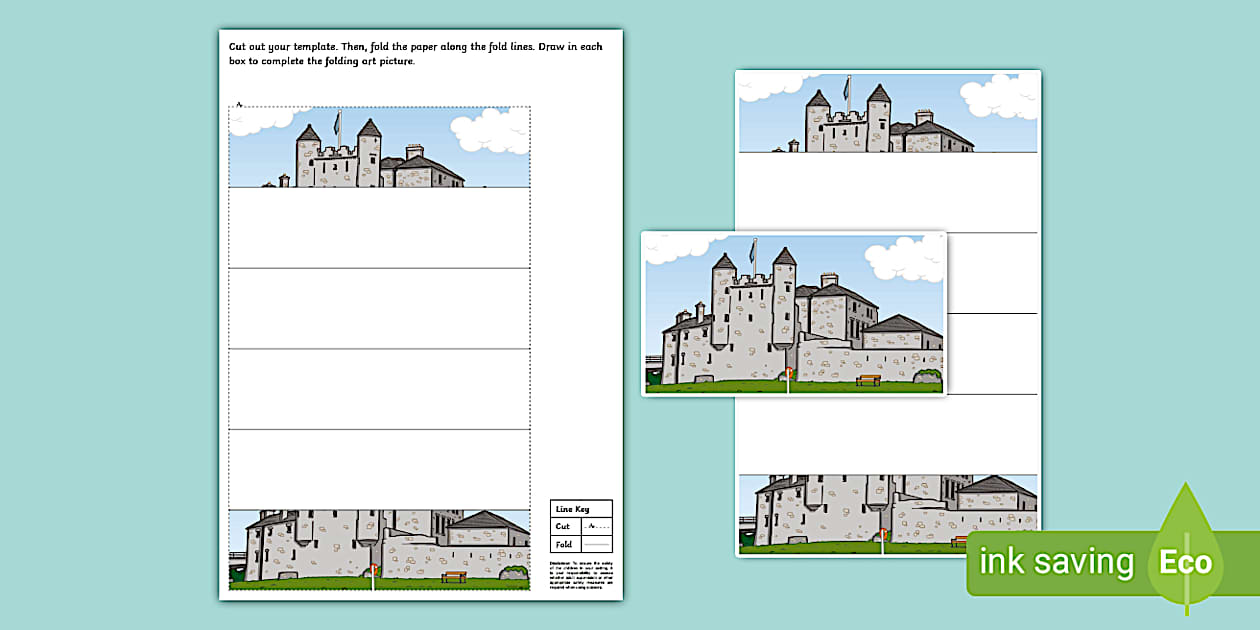 Enniskillen Castle Folding Art Template teacher Made Enniskillen Castle Folding Art Template teacher Made