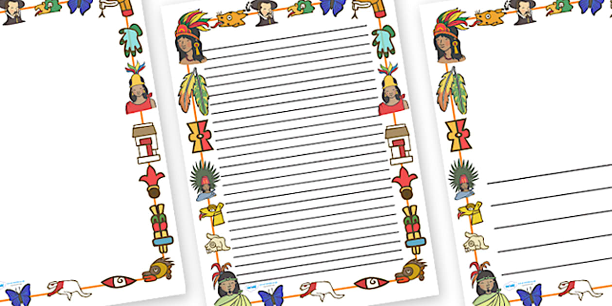 Aztec Page Borders (teacher made) - Twinkl