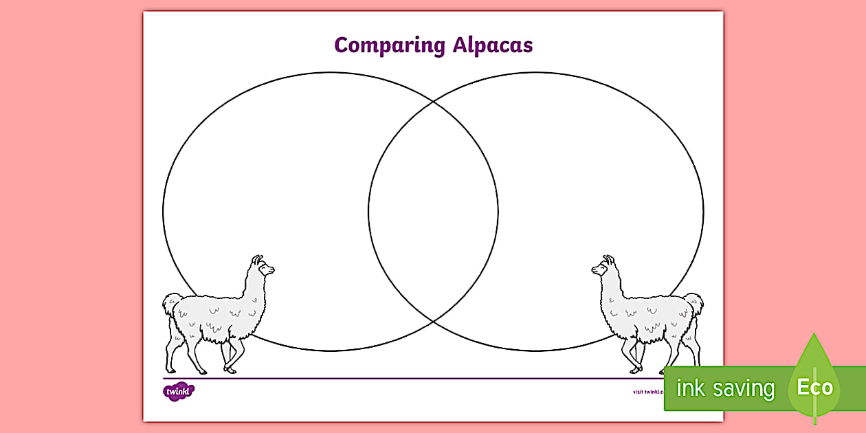 TAS Comparing Alpacas Venn Diagram Activity (teacher made)