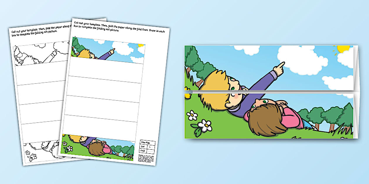 Clouds Folding Art Template - Twinkl Craft (teacher made)