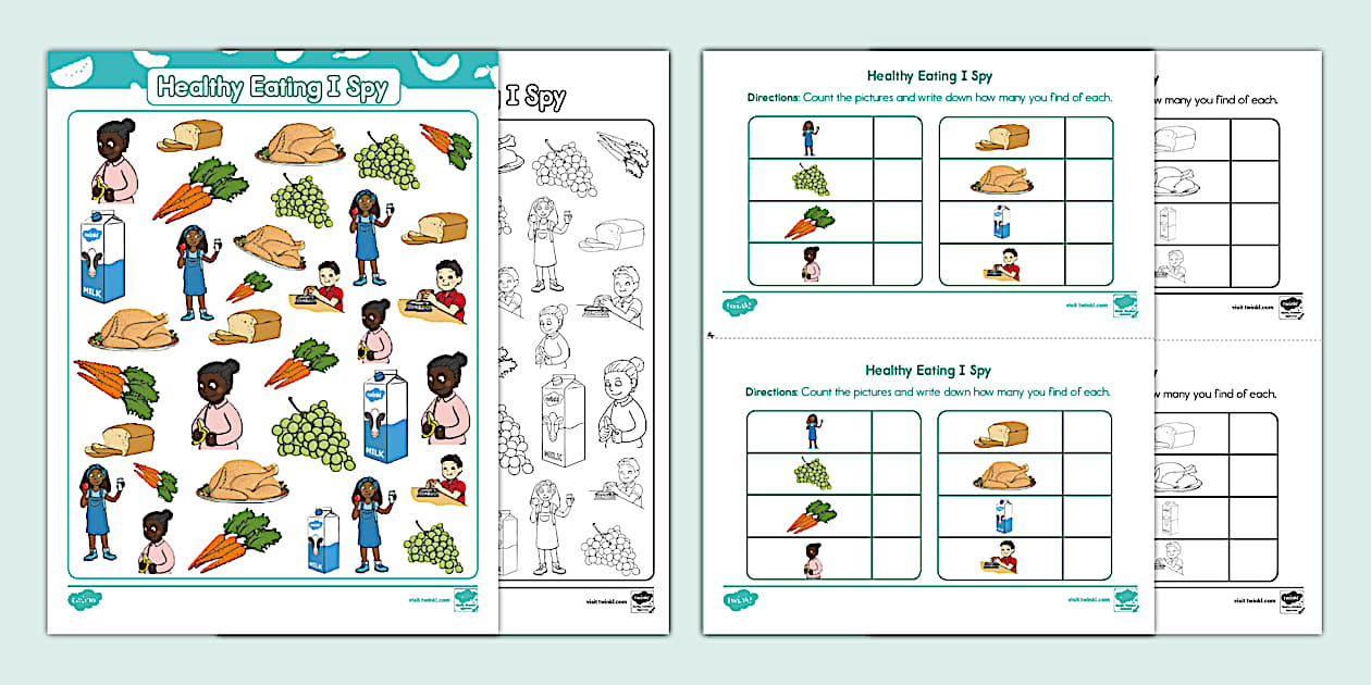 Healthy Eating I Spy Activity (teacher made) - Twinkl
