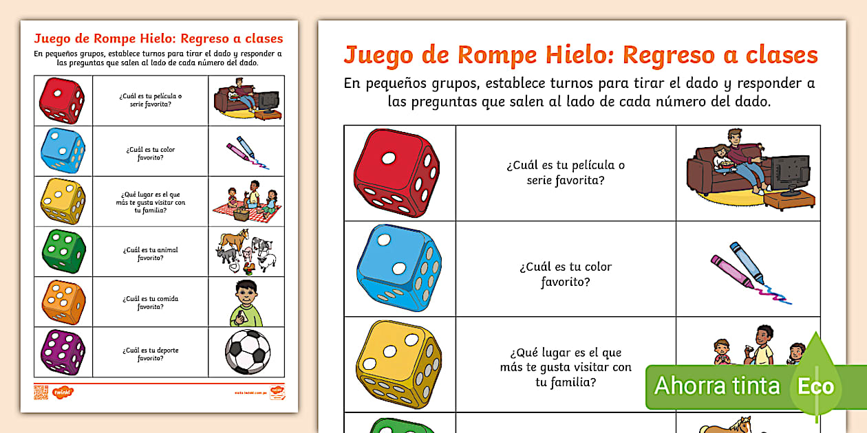 Juego de Rompe Hielo: Regreso a clases - Twinkl