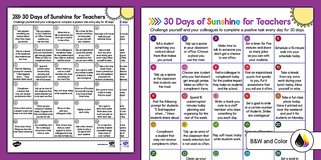 30 Day Teacher Challenge | Teacher Appreciation | Twinkl USA