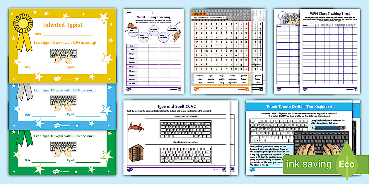 Learn to Touch Type Pack | Primary Typing Resources - Twinkl