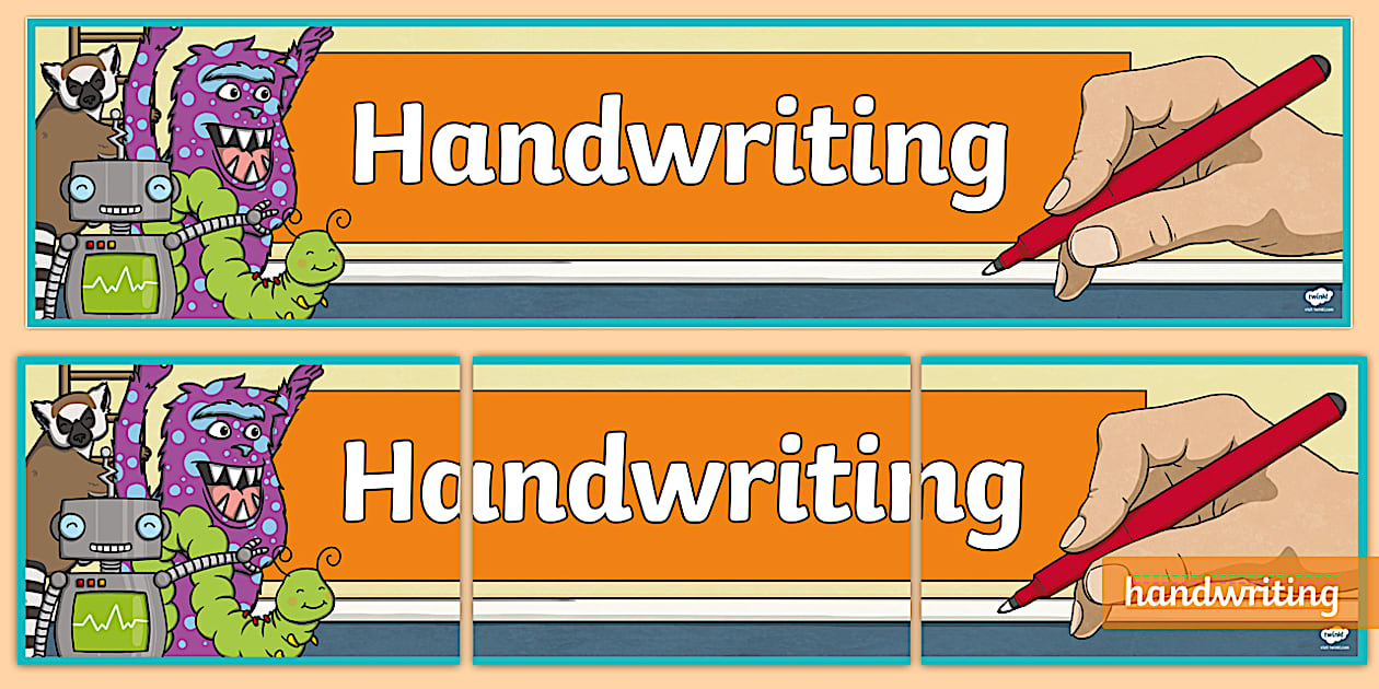 Cursive Handwriting Display Banner (teacher made) - Twinkl