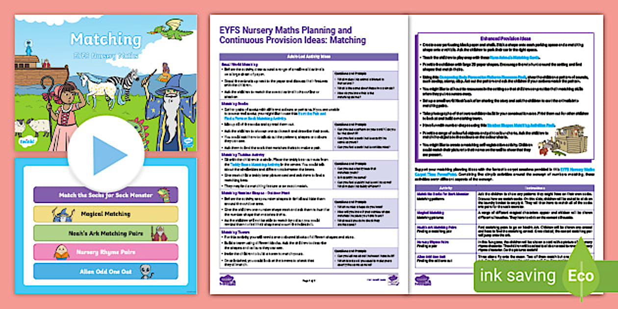 👉 EYFS Nursery Maths Planning and Resource Pack: Matching