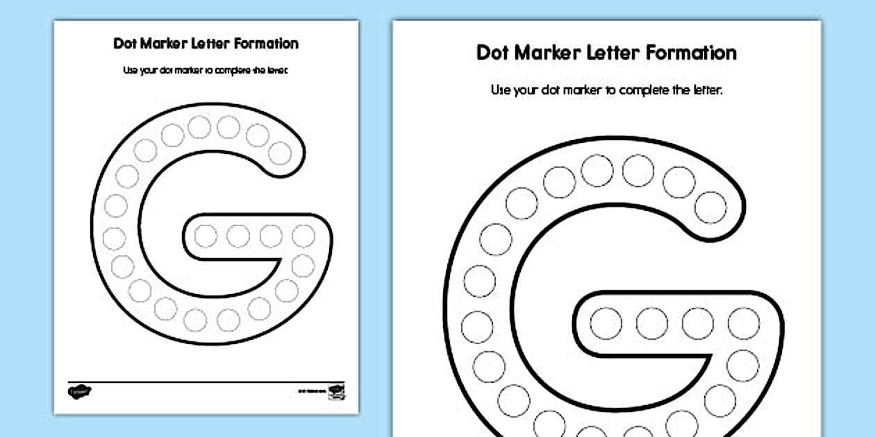 Uppercase Letter G: Dot Marker Letter Formation Worksheet