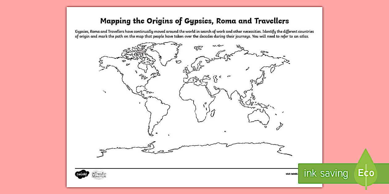 KS2 Mapping Gypsy, Roma and Traveller Journeys Worksheet / Worksheet