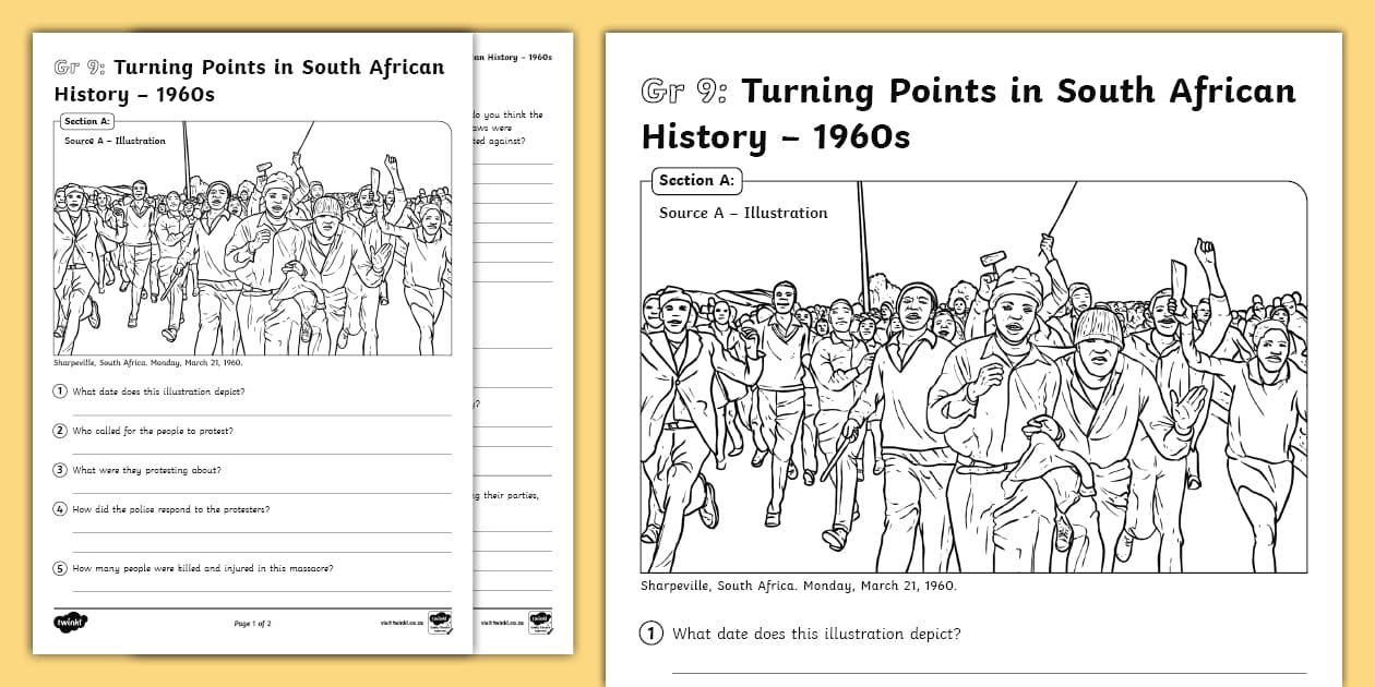 Gr 9: Turning Points in SA's History - 1960s Activity Sheet