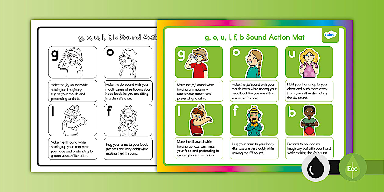 Phonics Canada: Group 3 (g, o, u, l, f, b) Sound Action Mat