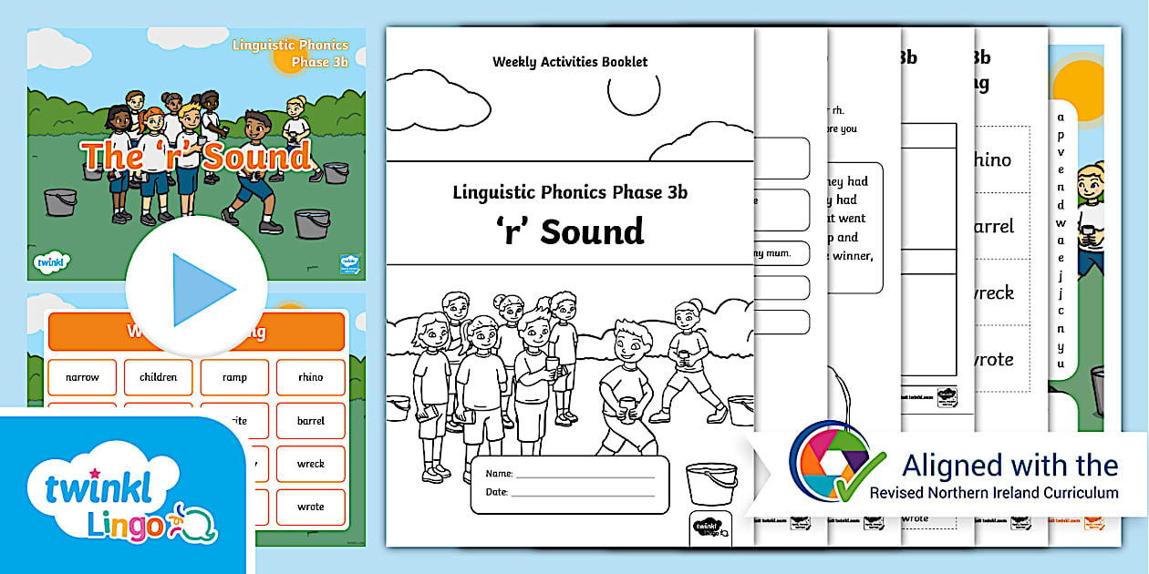 NI Linguistic Phonics Phase 3b 'r' Sound Activities Pack