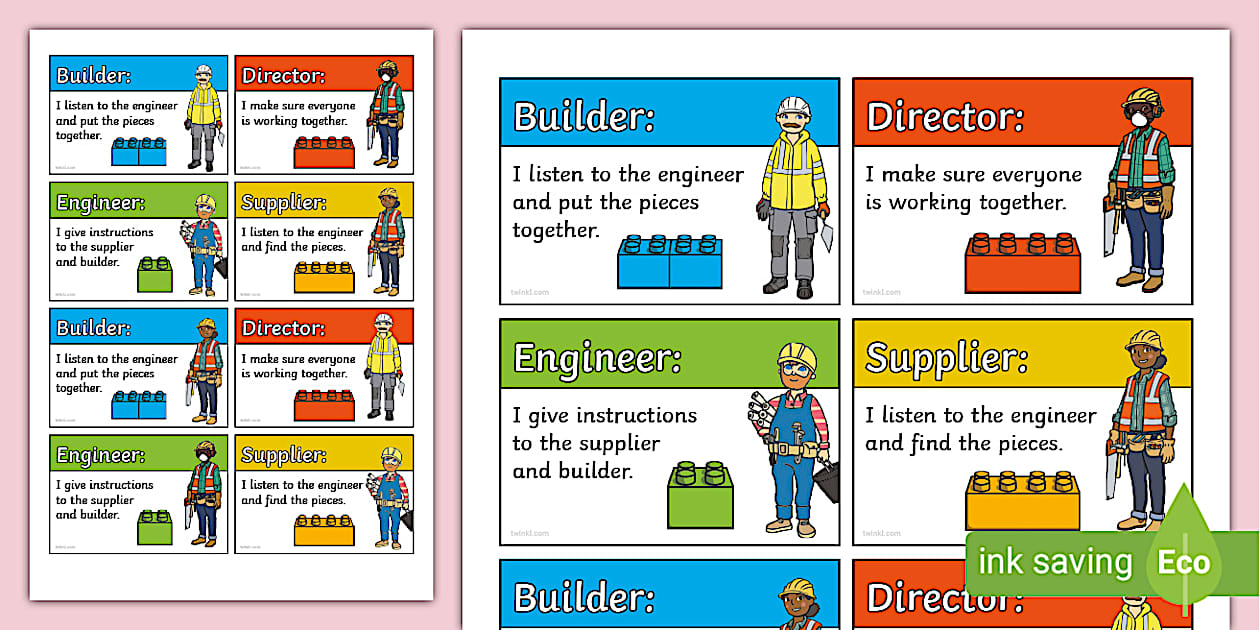 Editable Building Brick Therapy Job Badges - Twinkl