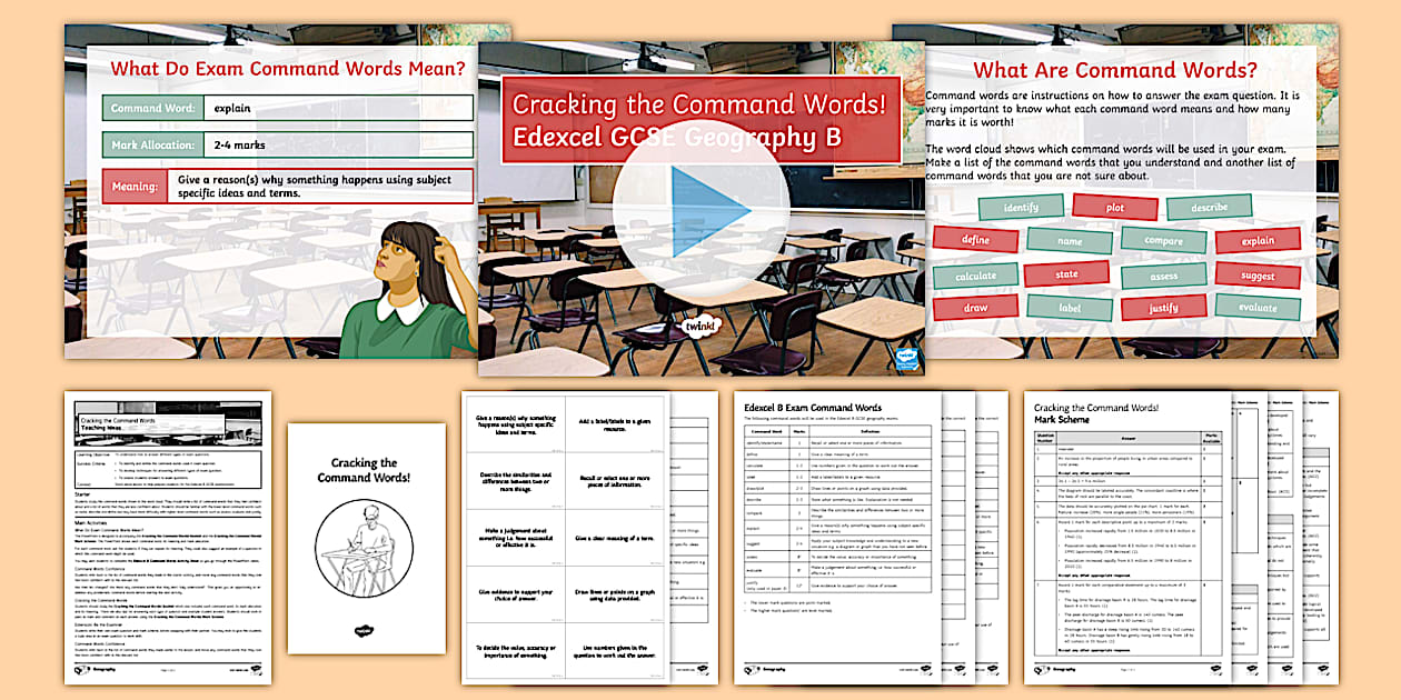 Edexcel Geography B Exam Technique: Command Words Lesson Pack