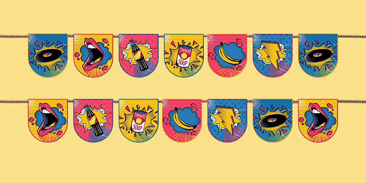 Pop Art Themed Display Bunting (Teacher-Made) - Twinkl