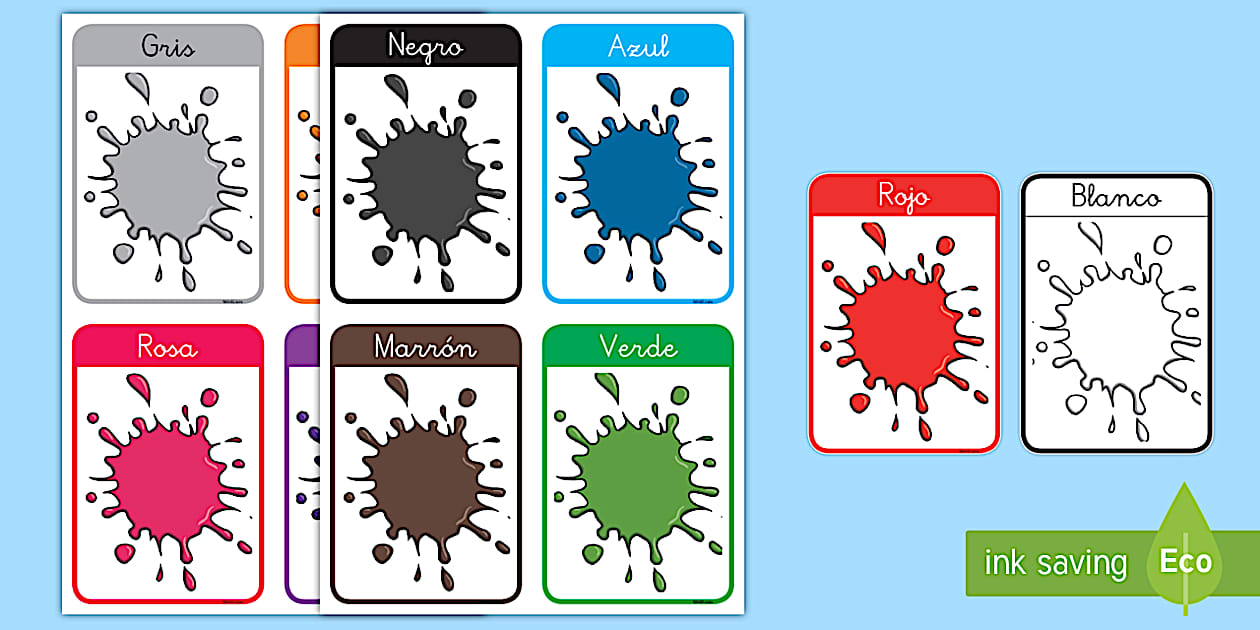 Tarjetas educativas: Los colores