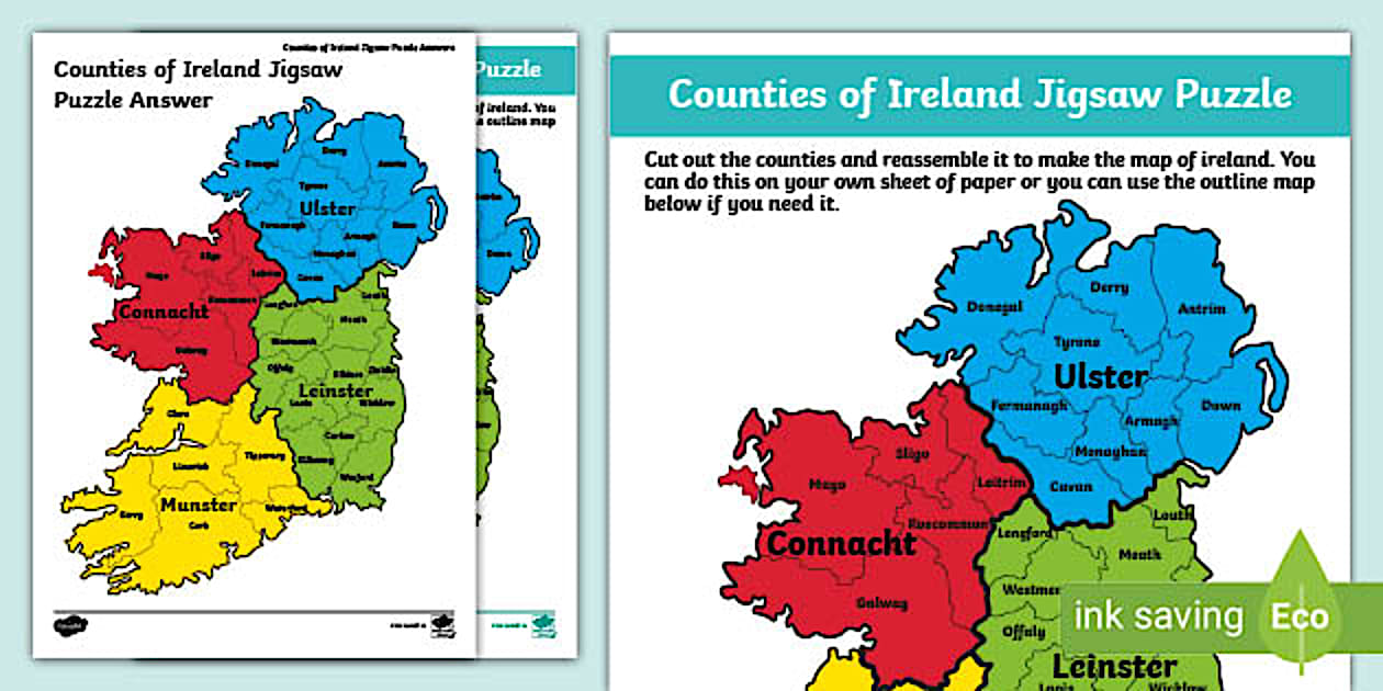 Counties of Ireland Jigsaw Puzzle | Twinkl Learning Resource